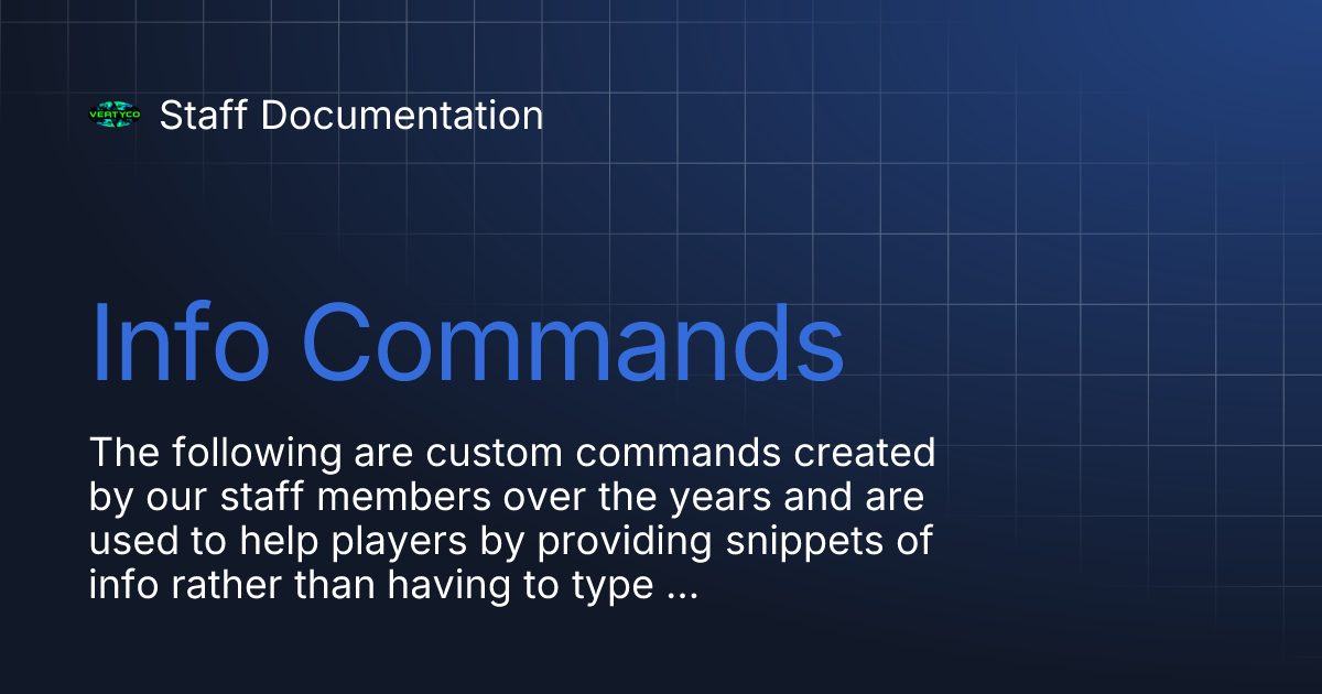 Info Commands | Staff Documentation